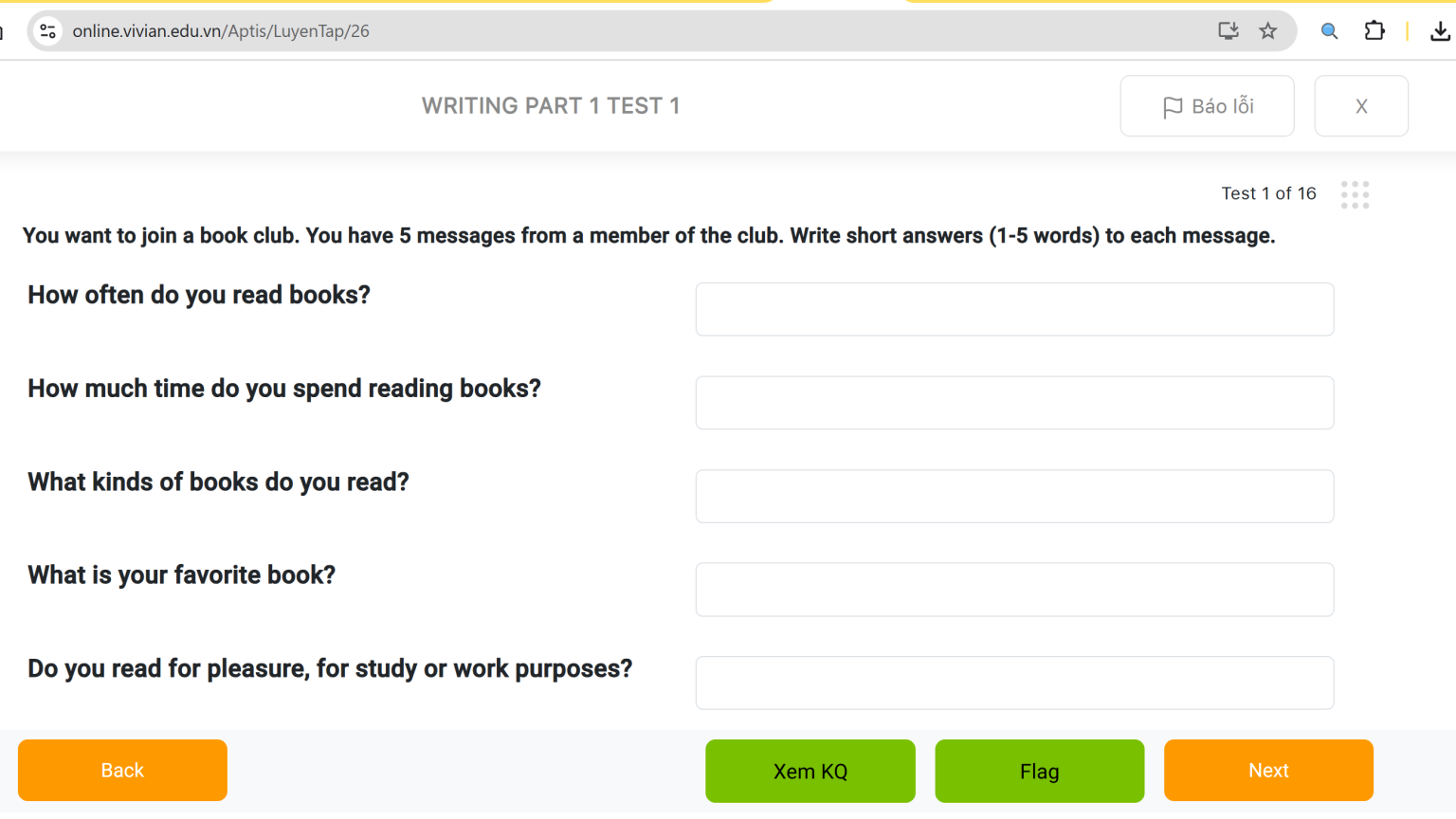 Aptis writing | Bài mẫu Writing Aptis Part 1-2-3-4 - Anh Ngữ Vivian